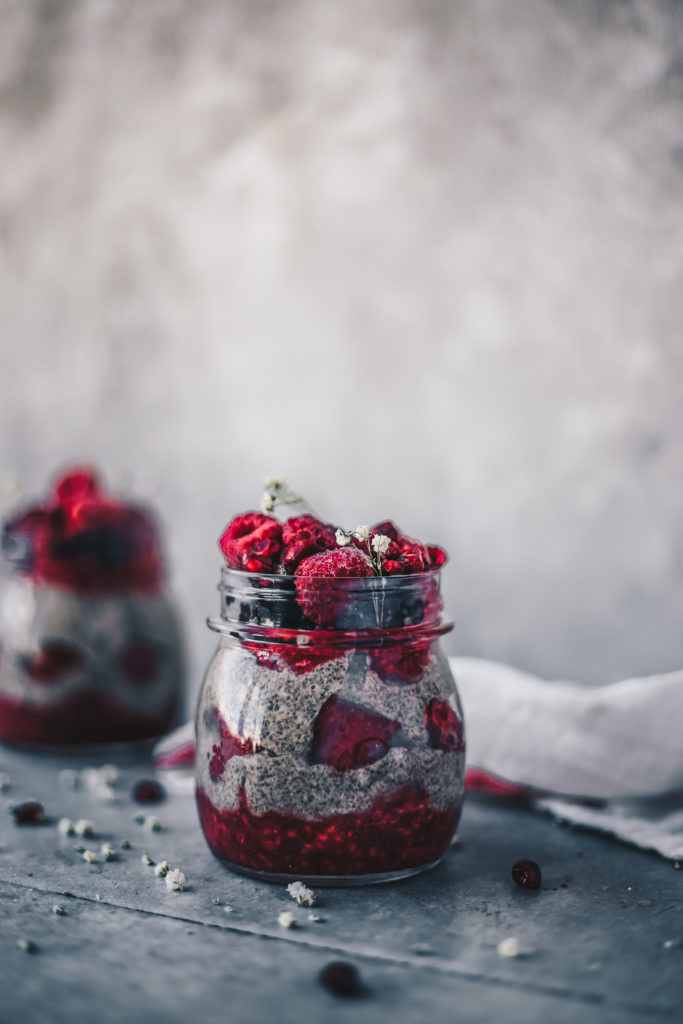 Raspberry and Almond Butter Chia Pudding - NattEats