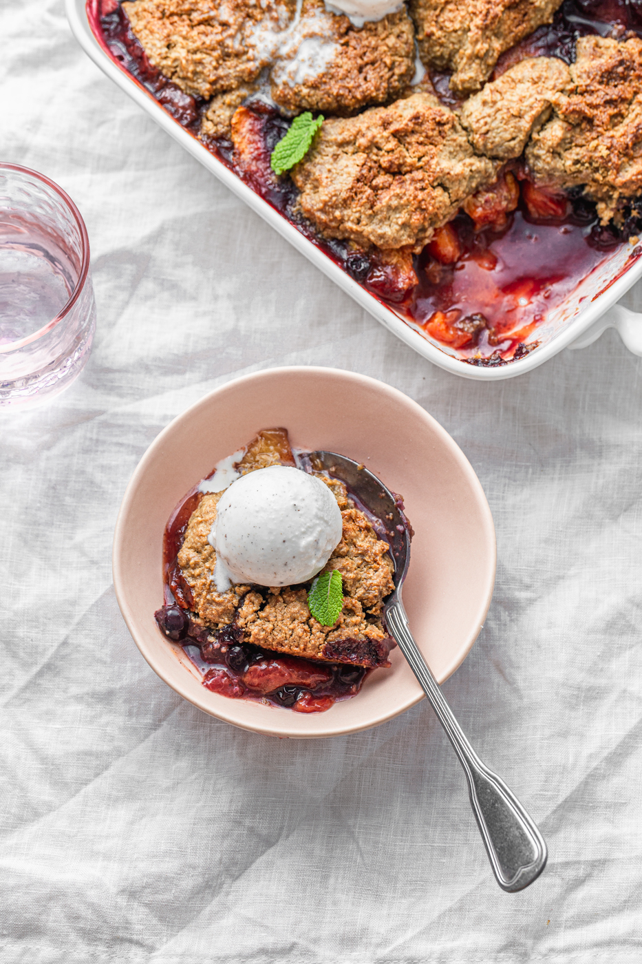 Oatmeal Peach Blueberry Cobbler (Gluten-Free) - NattEats